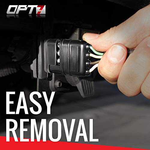 OPT7 Weatherproof 4-Pin Tow Y Splitter Connector Adapter for Truck Tailgate - Perfect for Trailers, Accessory Lighting, Towing, Safety Lighting