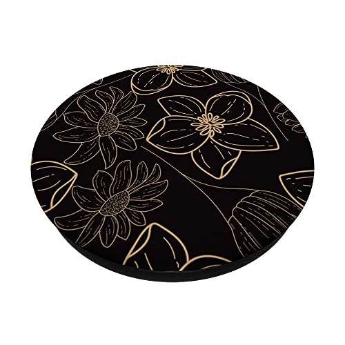 vintage floral engraving style PopSockets Swappable PopGrip