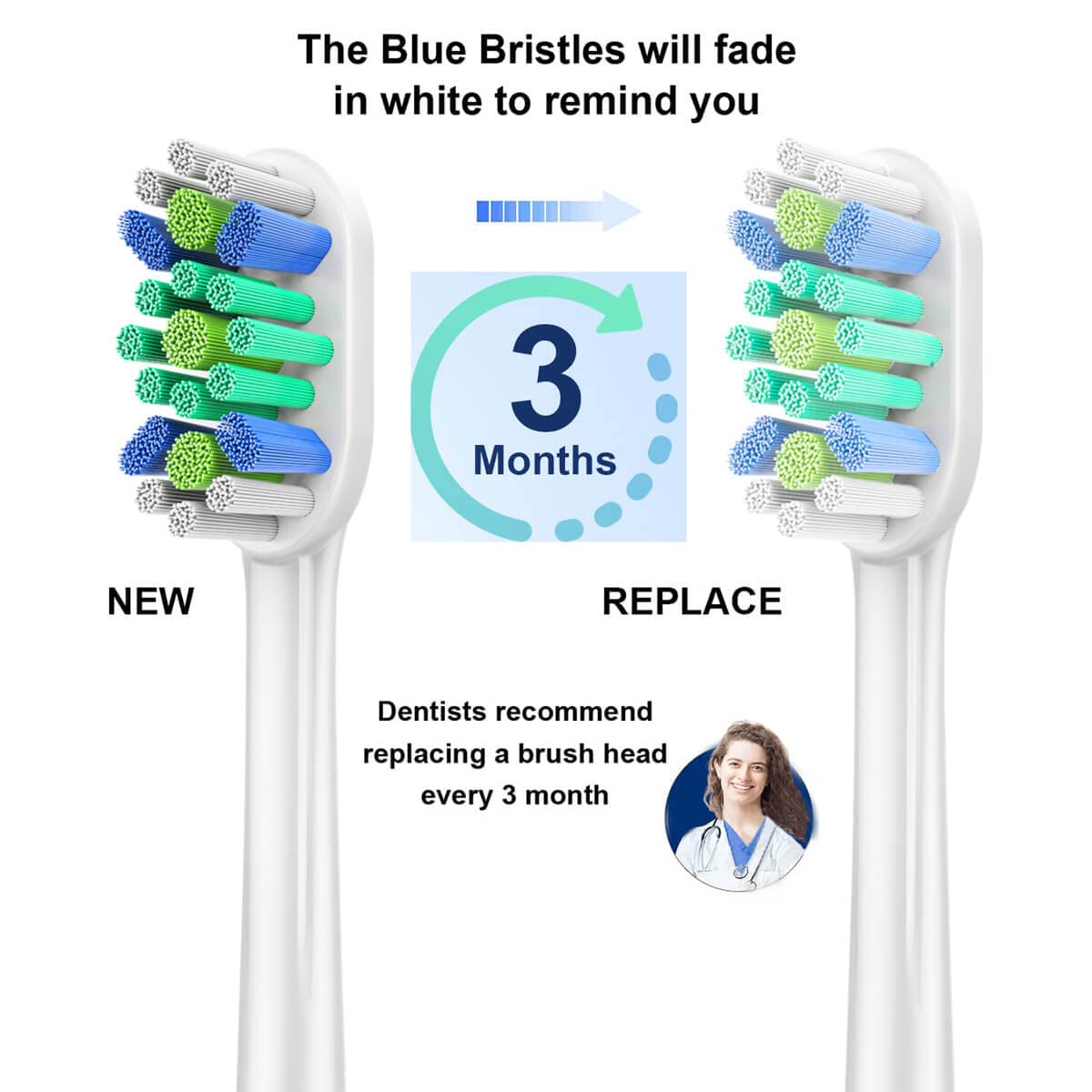 Replacement Toothbrush Heads Compatible with Philips Sonicare Replacement Heads, 4 Pack, Electric Brush Head for Sonic Care DiamondClean HX3x/6x/9x with Hygienic Cap