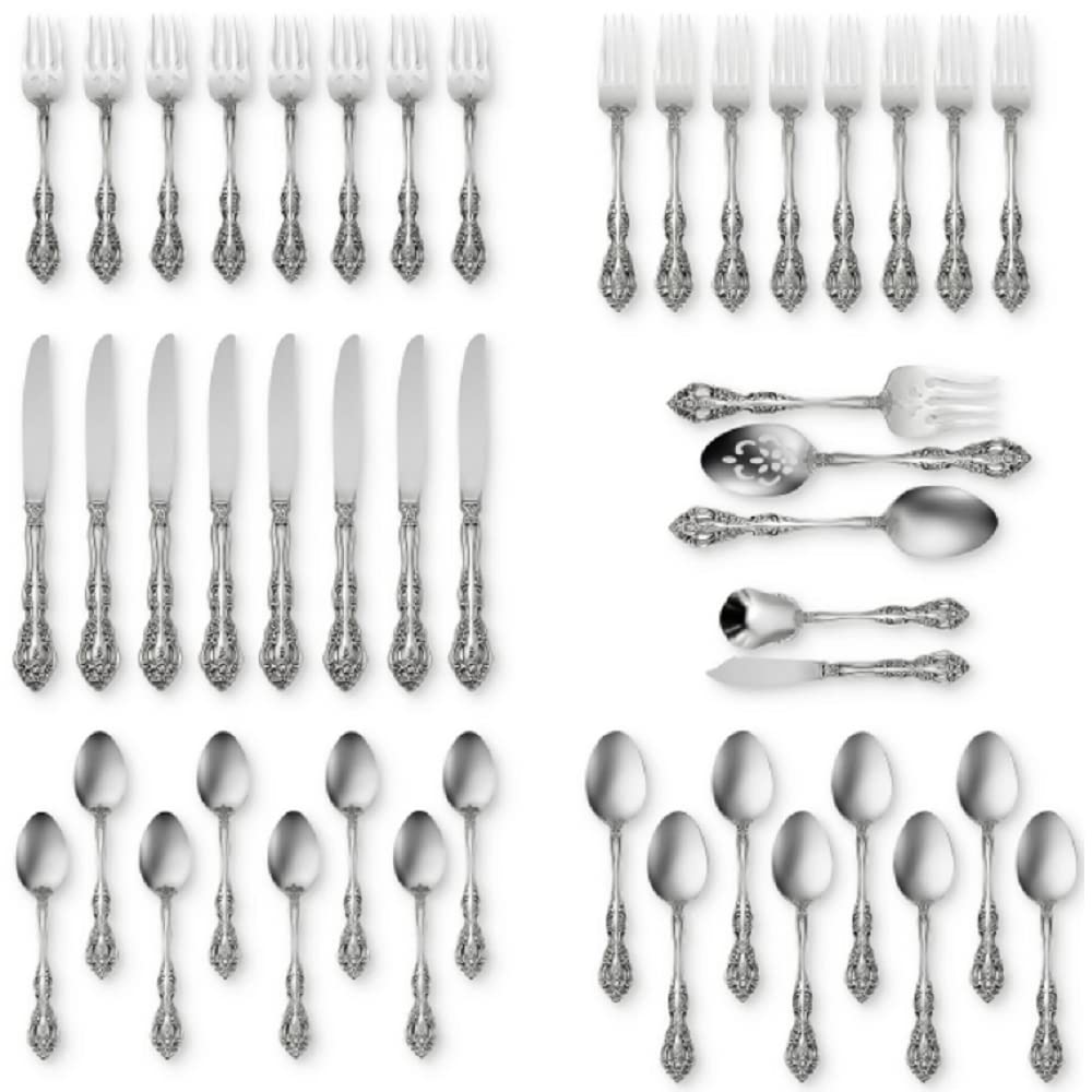 Oneida Michelangelo 45 Piece Fine Flatware Set, Service for 8, 18/10 Stainless Steel