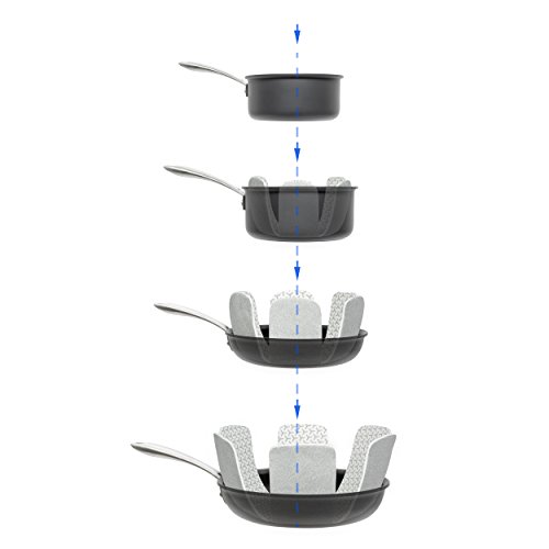 Pan and Pot Protectors - Set of 6-16" long - Cookware Protector Set/Pots and Pans Dividers/Pans Separator Anti-Slip to Avoid Scratching or Marring When Stacking