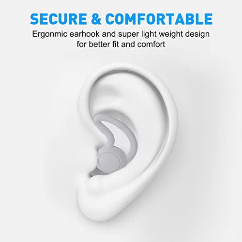 SCOBUTY Ear Plugs for Sleeping Noise Cancelling,Noise Cancelling Plugs, Work, Travel, and All Loud Events,Grey