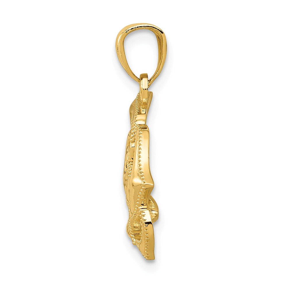 Jewels By Lux 14K Yellow Gold Polished Open Rose Pendant