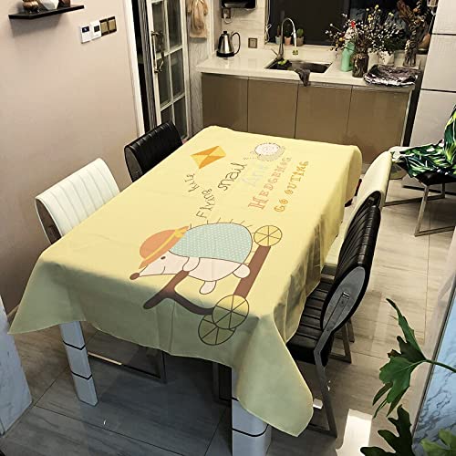 NUER Cartoon Pattern Waterproof Dining Tablecloth Home Decor Rectangular Tea Coffee Wedding Waterproof Table Cover Table A14 140x210cm
