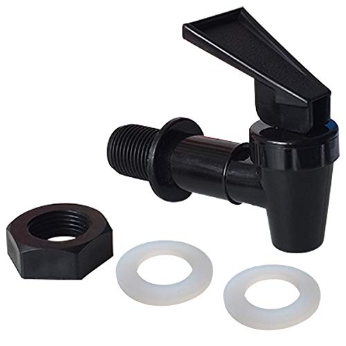 Replacement Cooler Faucet - 2 White and 2 Black Water Dispenser Tap Set Plastic Spigot.