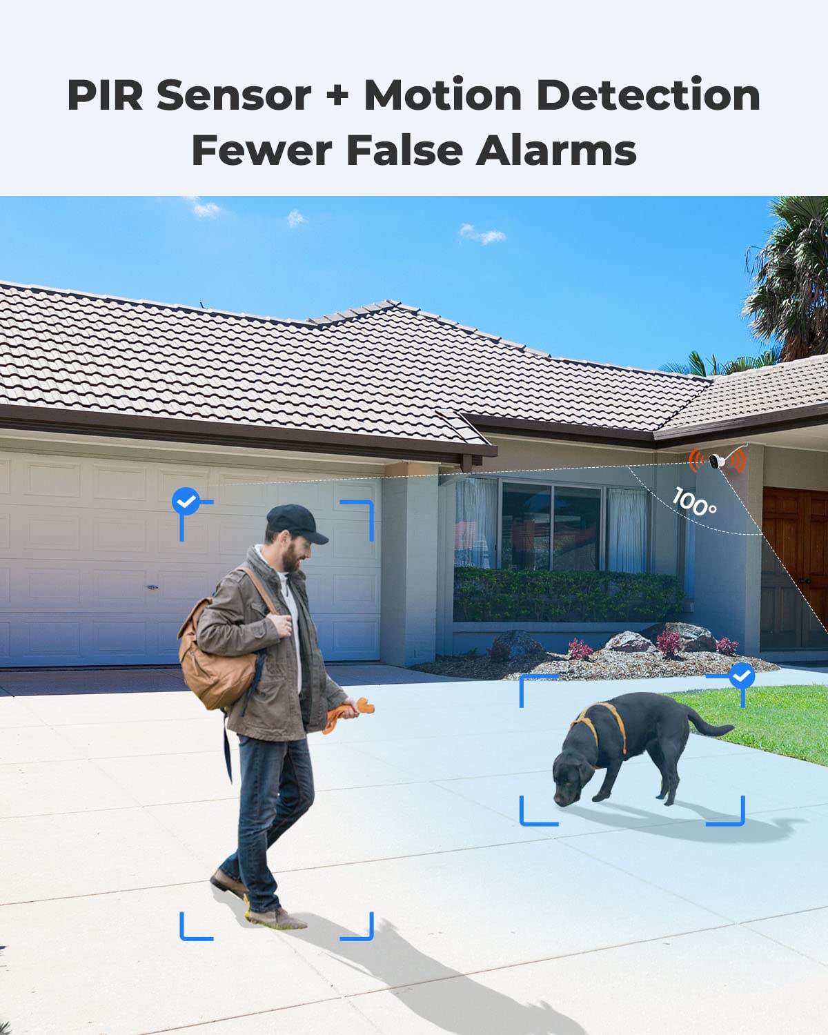 REOLINK Lumus Bundle (Black and White), Security Camera System, Plug-in WiFi Camera with Phone App, 1080p Color Night Vision, Two-Way Talk, PIR Motion Detection with Real-Time Alerts