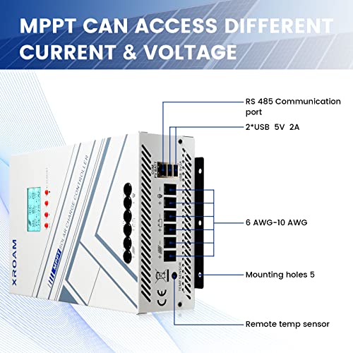 MPPT Solar Charge Controller 100A 12V 24V 48V Auto,Max Input 150V PV Solar Panel Regulator Fit Common Negative Ground,Solar Panel Charging Generator for AGM Gel Sealed Flooded Lithium Battery