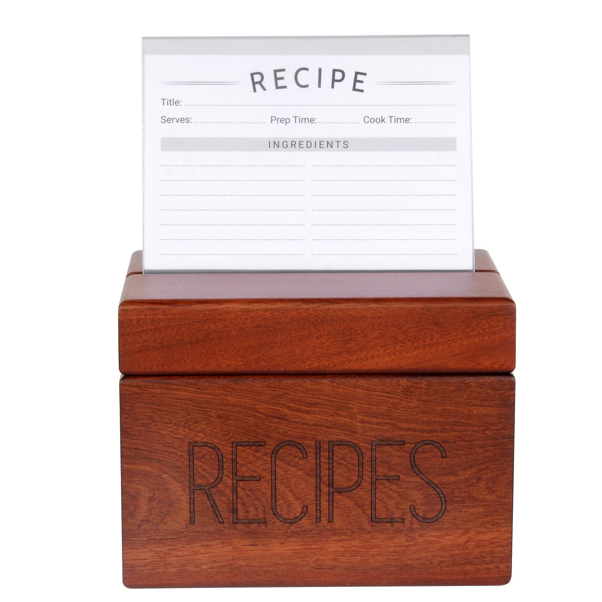 Modern Recipe Cards (Set of 60) - 4x6β Double Sided Premium Thick Card Stock w/Bonus Measuring Chart and PVC Card Protector (4 x 6 inches)