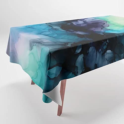 NUER Smoke Style Printed Tablecloths Home Decor Rectangular Party Tablecloths Smudge Resistant Tablecloth Dust Cover A7 140x210cm