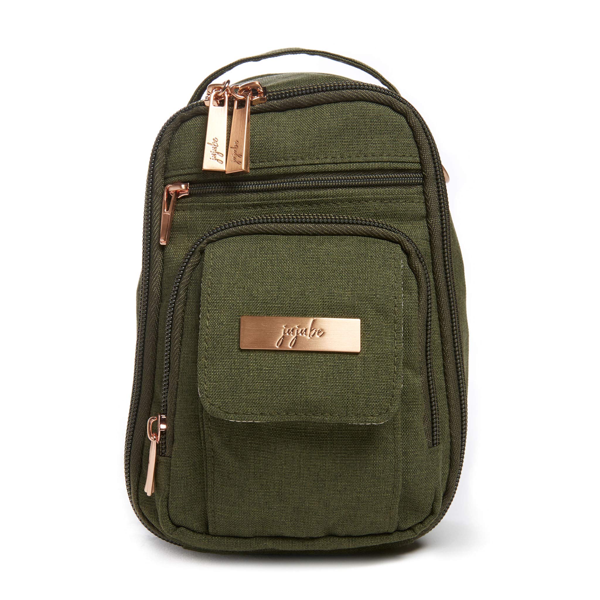 JuJuBe Mini BRB Backpack | Olive | Chromatics | Travel-Friendly Diaper Bag, Machine Washable Daypack, Compact Stylish Mini Backpack Purse, Adjustable Straps, for Kids and Adults