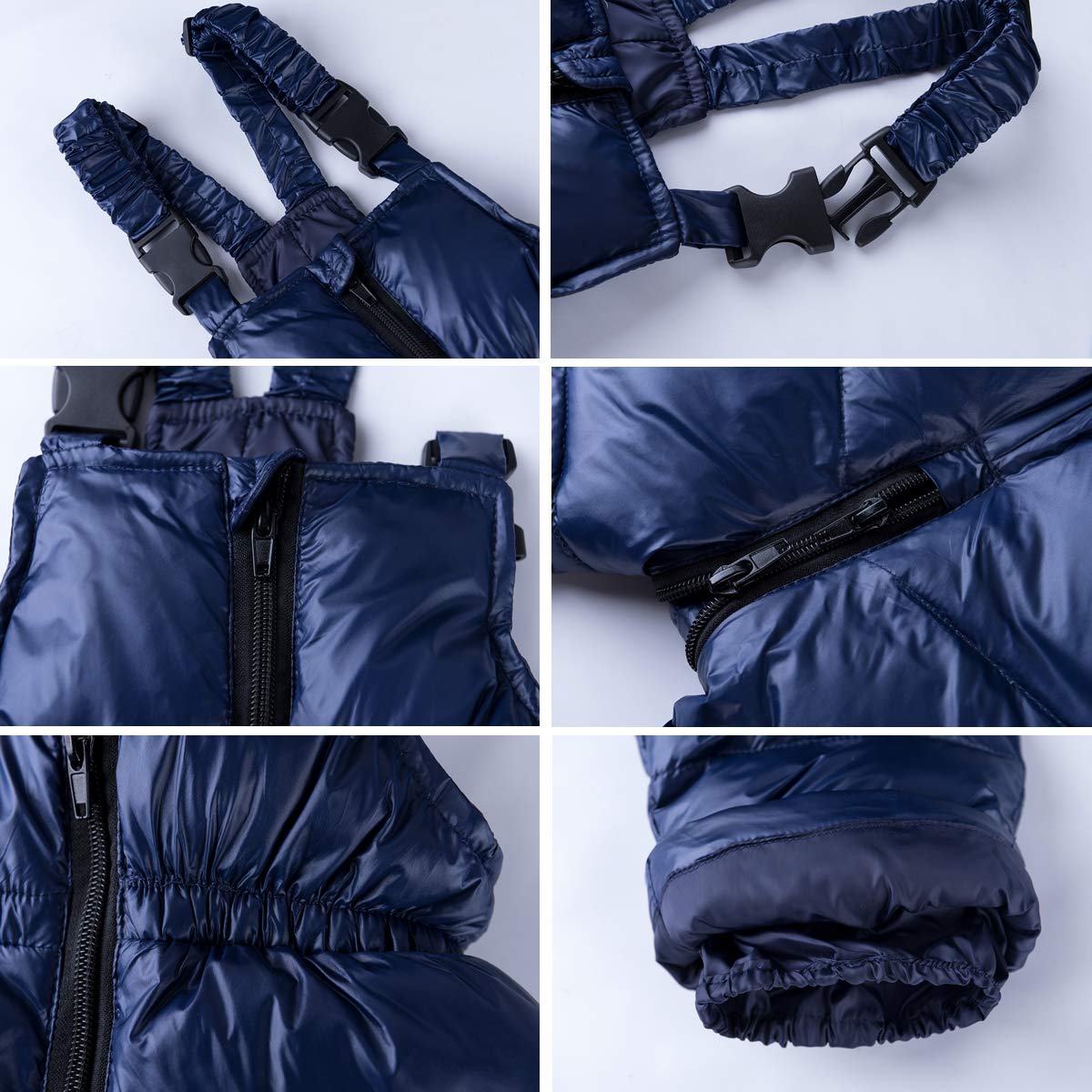 Kids Ski Suits 2-Piece Snowsuit Set Winter Hooded Puffer Jacket + Snow Bib Pants Ultralight Skisuit Set, Black 3-4 Years