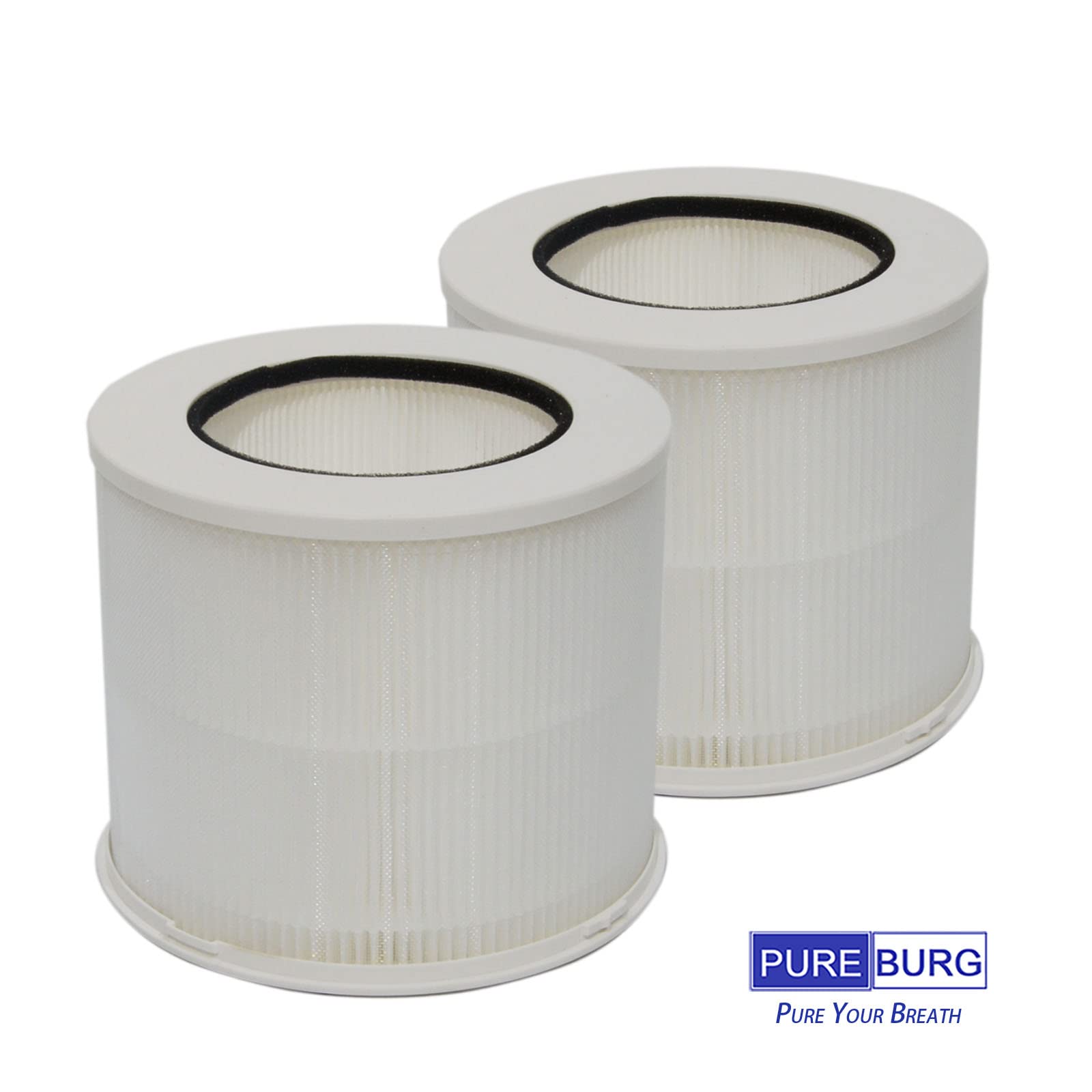 PUREBURG 12020 Replacement True HEPA Filters Compatible with Clorox 11020 11021 Tabletop True HEPA Air Purifier,Model 12020, H13 2-Pack