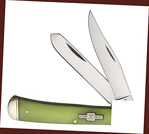 Rough Rider Folding Pocket Knife Moon Glow Trapper 440 Stainless Steel Razor Sharp Carbon Sharp Blade RR1425