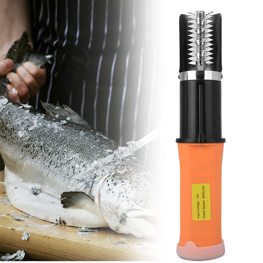 OKJHFD Electric Fish Scaler, Waterproof Powerful Motor for Fish Scaling, Powerful Fish Scaler Scale Scraper Remover Cleaner Skinner(110-240V)