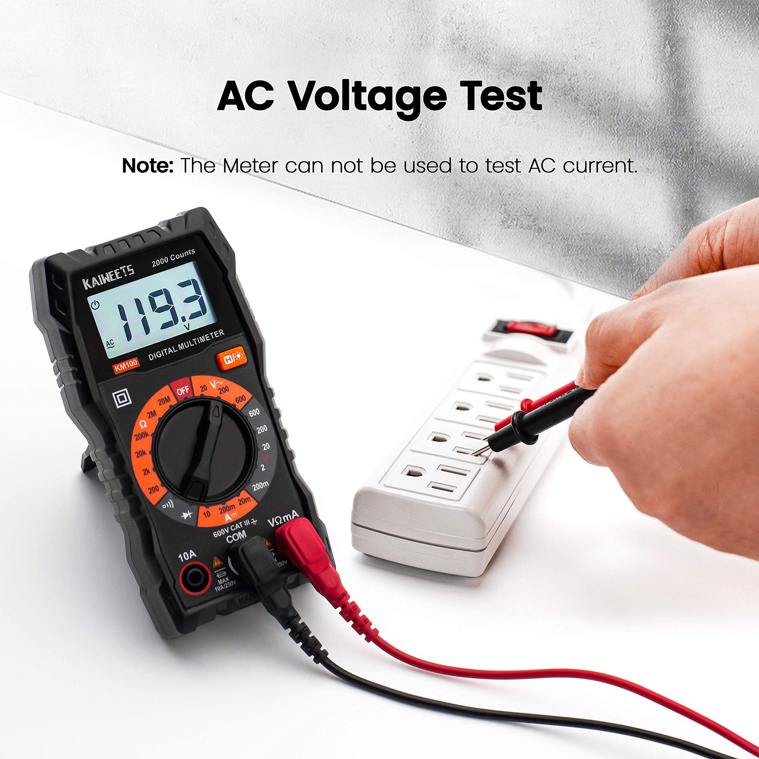 Multimeter & 2PCS Alligator Clips Electrical Test Leads