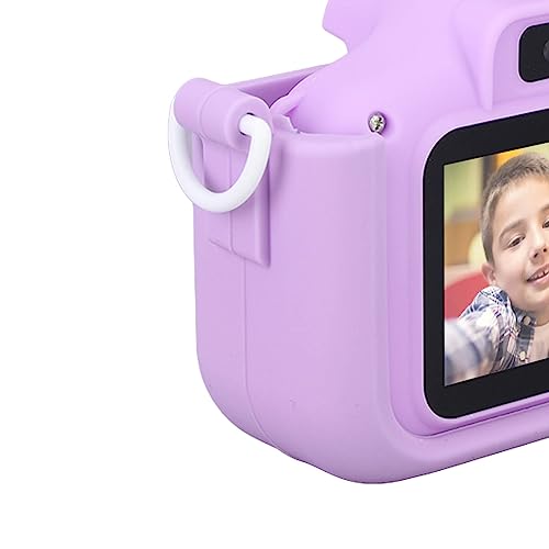 Kids Video Camera, Funny Kids Video Camera Toy Camera Auto Rechargeable 2.0 Inch IPS Screen for Boys Girls (Purple)