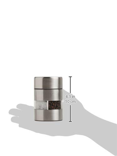 Olde Thompson Since 1944 Olde Thompson 4" Stainless Steel Pepper Salt Mill 2-in-1 Combo-5080-00, 4-inch, Silver