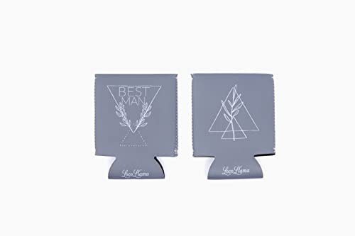 Loco Llama - Best Man Can Cooler - Groomsmen Proposal Box Gift & Stuffer - Wedding Favors & Party - (1) Grey