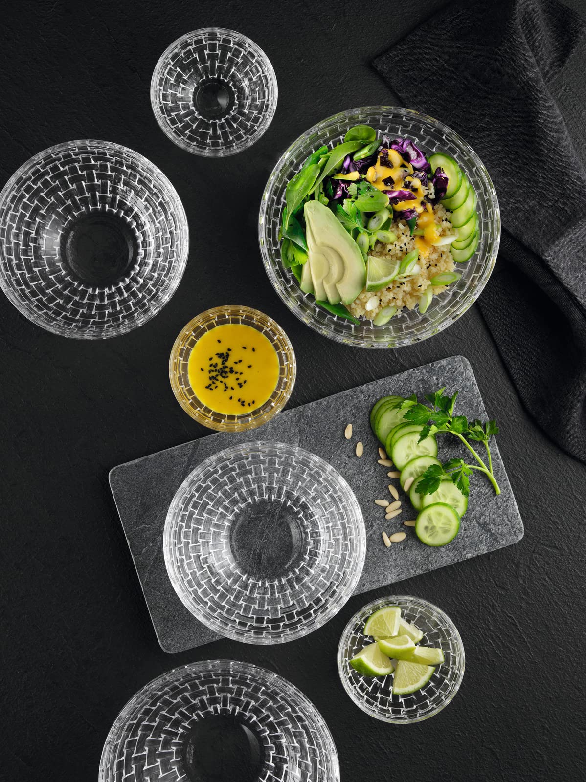 Nachtmann Bossa Nova Round Crystal Dip Bowls, Set of 4, Serving Dish for Sauce, Salsa, Ice Cream, and Dips, Giftable, 3.5 Ounce, Clear, Dishwasher Safe