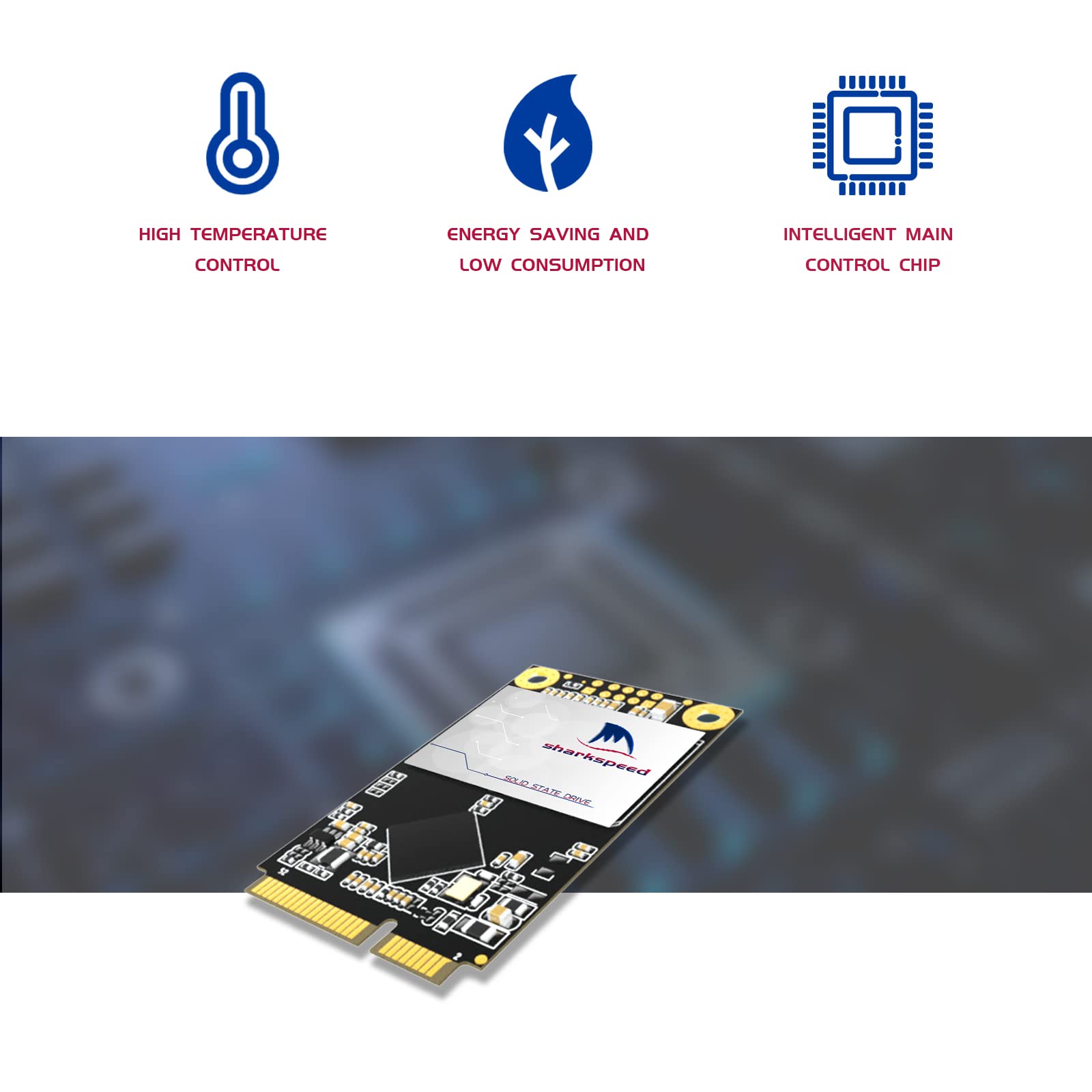 SHARKSPEED SSD 1TB mSATA Plus 3D NAND TLC Mini SATA SSD Drive Internal Solid State Drive for Mini PC Notebooks Tablets PC(mSATA 1TB)