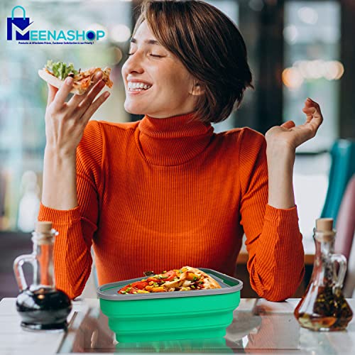 Reusable Pizza Storage Container Collapsible β Microwavable Trays β Pizza Saver β Leftover Pizza β School, Office