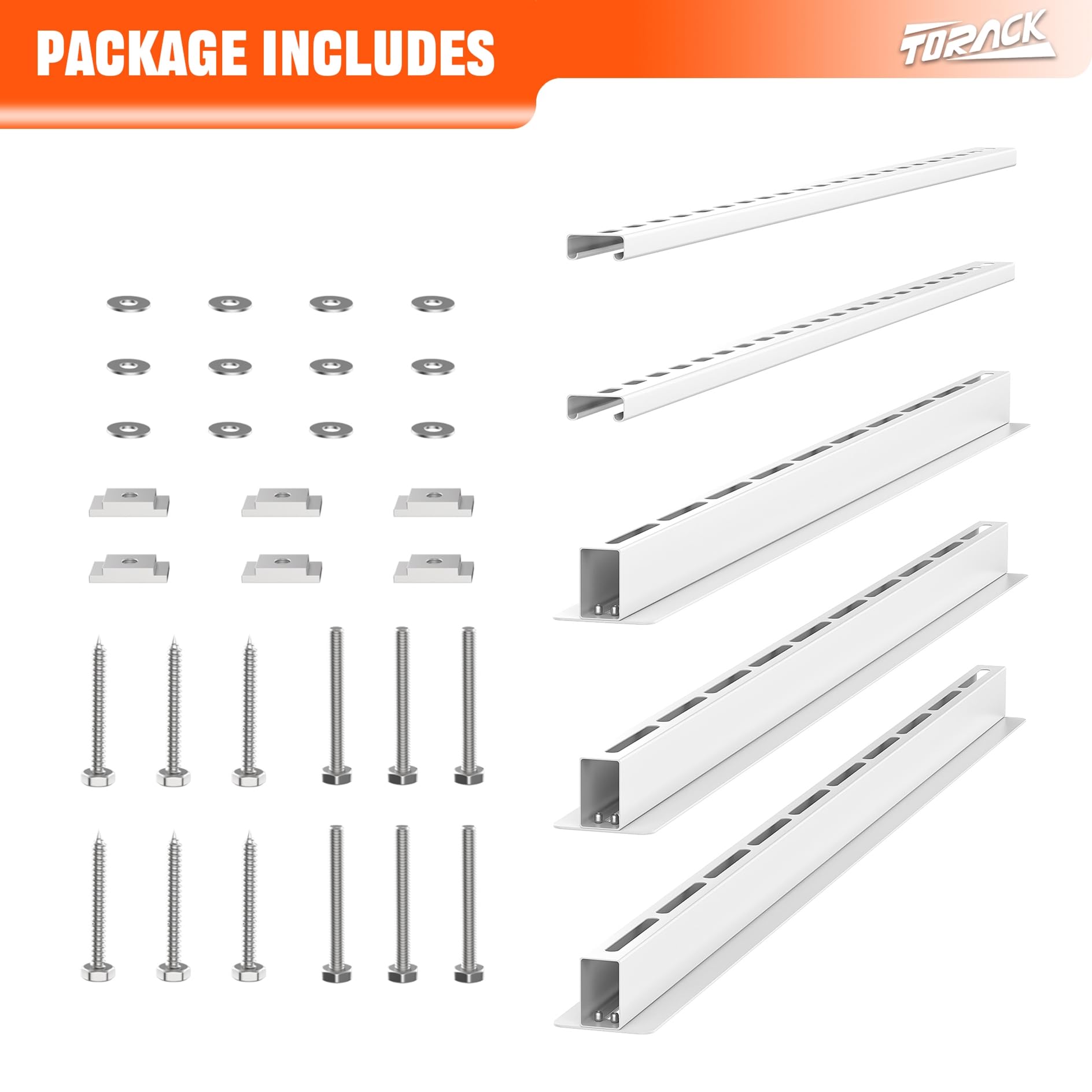 TORACK Garage Ceiling Bin Storage Rack, Overhead Tote Storage Rail System Heavy Duty Adjustable Tote Slide Garage Storage System(Black, Bins are not included)