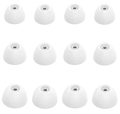 Rqker Ear Tips Compatible with Galaxy Buds 2 Earbuds, 6 Pairs S/M/L Sizes Soft Silicone Replacement Ear Tips Earbud Tips Eartips Compatible with Galaxy Buds 2, White 12 SML