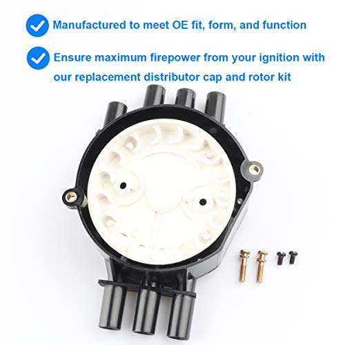Ignition Distributor Cap and Rotor Kit, Replace D328A 10452458 D465 Compatible with Chevy GMC 4.3 Vortec - 1996-2005 Astro, 1995-2005 Blazer, 1995-2004 S10, 1999-2006 Silverado, 1995-2001 Jimmy, More