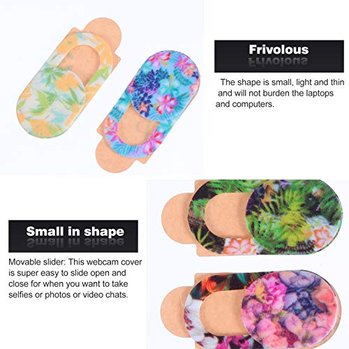 SOLUSTRE Tablet para Niños 4pcs Privacy Home Decor Slider Webcam Camera Ultra to Lid Pad Lens Flower Computer for Web Pattern Pro Tablet Laptop Cover Thin Smartphone Tablets Floral Phone Stickers