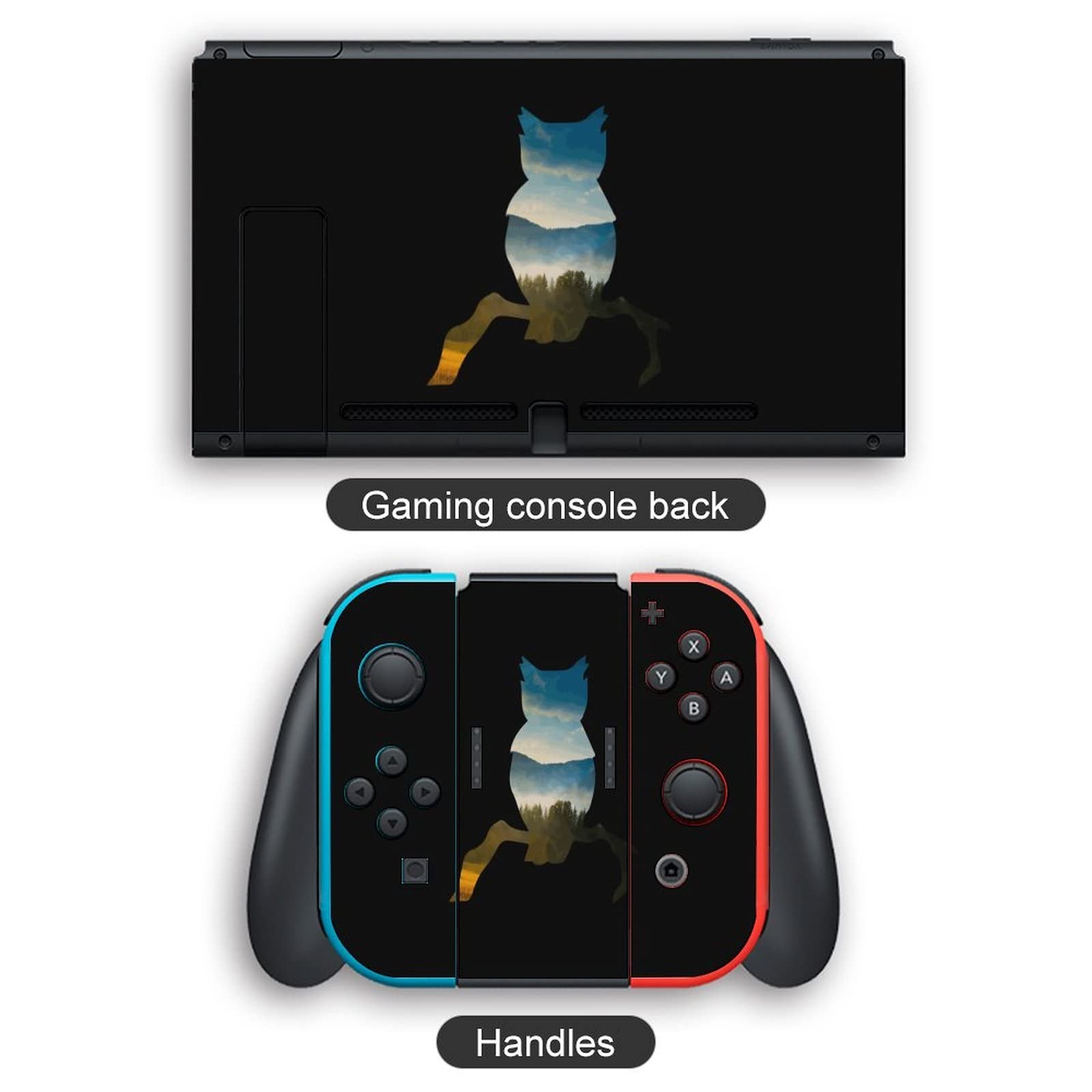 Owl Landscape Decal Stickers Cover Skin Full Wrap FacePlate Stickers Compatible with Switch for Switch