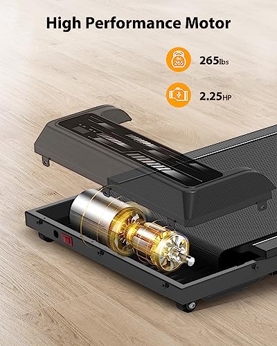 Walking Pad Treadmill Under Desk for Home/Office, Portable Walking Treadmill 2.25HP, Walking Jogging Machine Remote Control with 265 lbs Weight Capacity