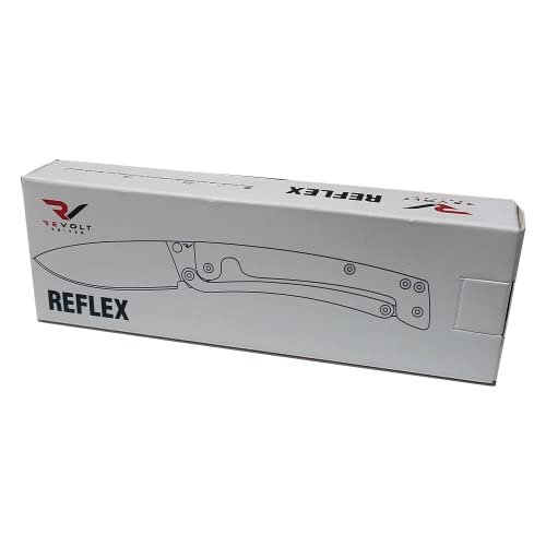 Revolt Knives Revolt Reflex Folding Pocket Knife VG10 Stainless Steel 3.2β Blade - Aluminum Alloy Scales Handle Frame Lock Design - EDC Every Day Carry Folder Knife, Brown