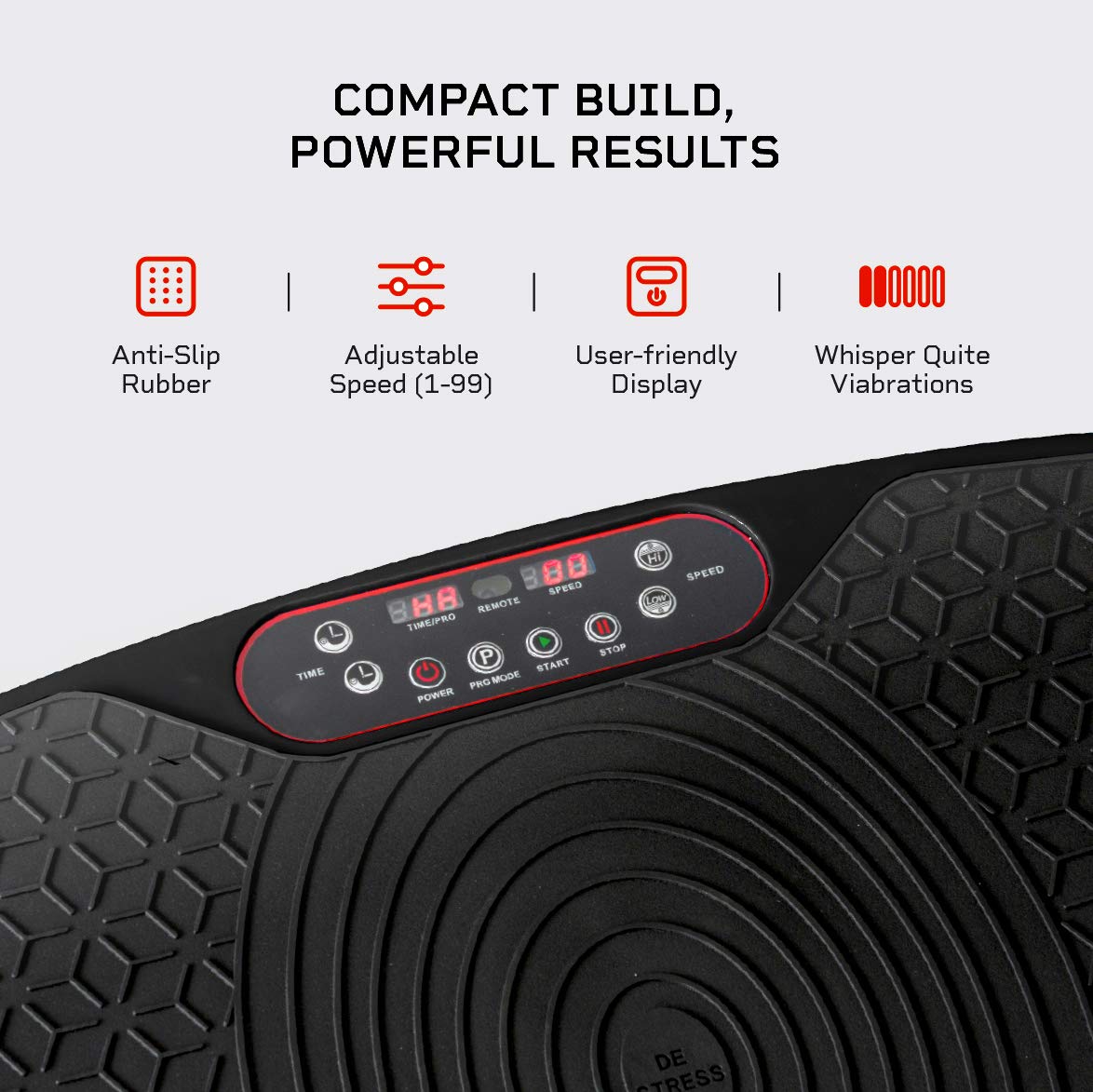 Lifepro Waver Mini Press Vibration Plate Exercise Machine | Portable Vibrating Platform for Whole Body Fitness, Lymphatic Drainage, Weight Loss, Power Push Ups, Pressotherapy | Max User Weight 265 lb