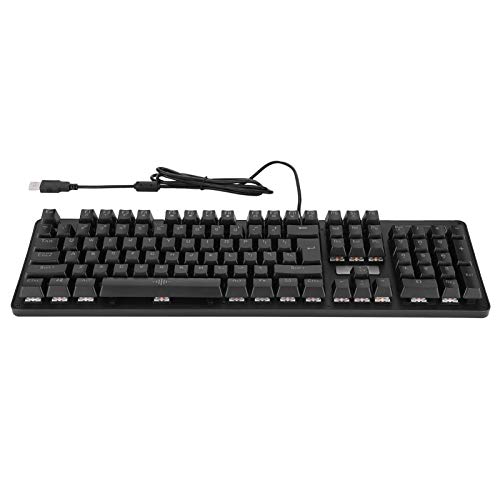 PUSOKEI Wired Gaming Keyboard, 104 Keys Mechanical Illuminated USB Keypad, for Laptop Desktop PC Computer, Plug and Play(Black)