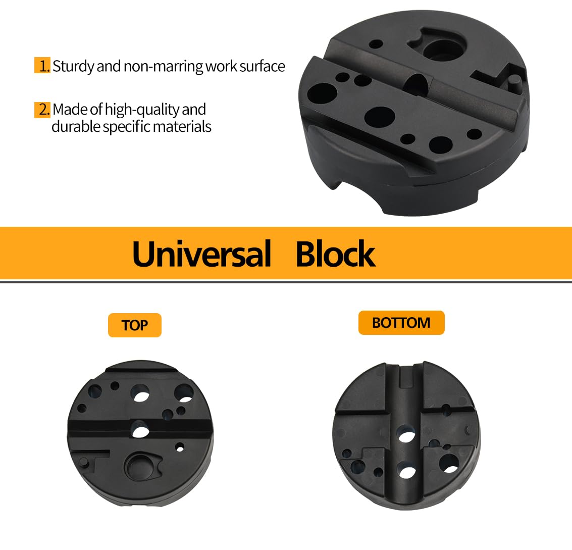 Roll Pin Punch Set, 14pcs Removing Repair Tools, including Universal Block, Pin Punches and Hammer(Pin Punches + Block)