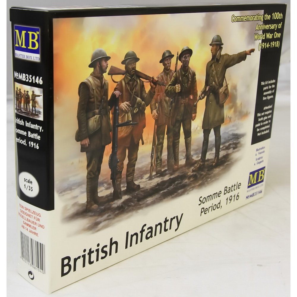 Master Box Models 1/35 British Infantry Somme Battle Period 1916-5 Figures Set