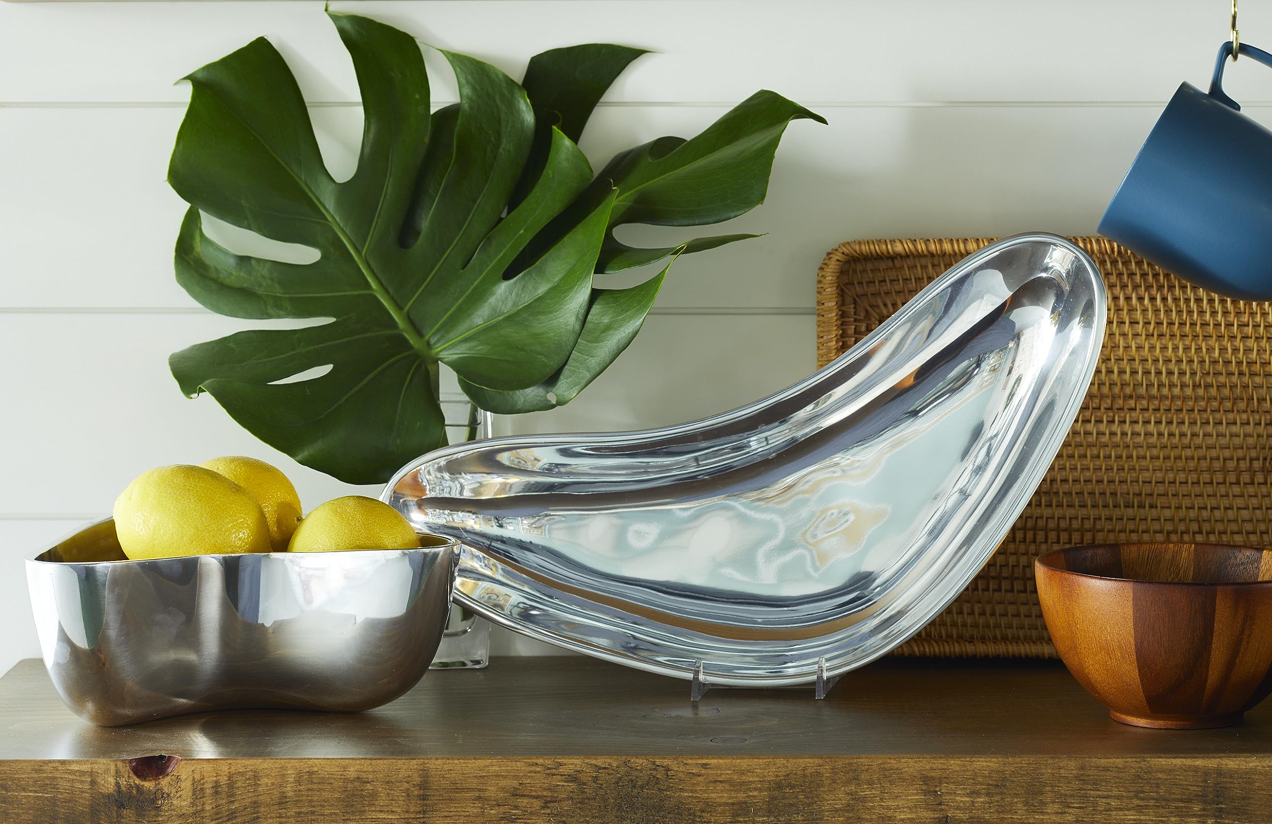 nambe Boomerang Bowl, Made of Metal Alloy, Measures 8.5-Inches, Serving Bowl, Small Dish, Countertop, Fruit, Salad and Sides Bowl, Centerpiece, Kitchen Décor