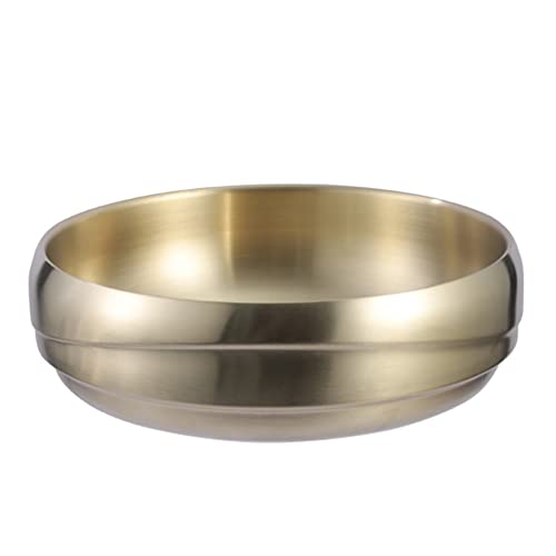 Luxshiny Double- Wall Insulated Stainless Steel Soup Bowl Insulated Bowls for Cereal Soup Ice Cream Rice Noodles Salad Kids Snacks 19. 5cm Gold