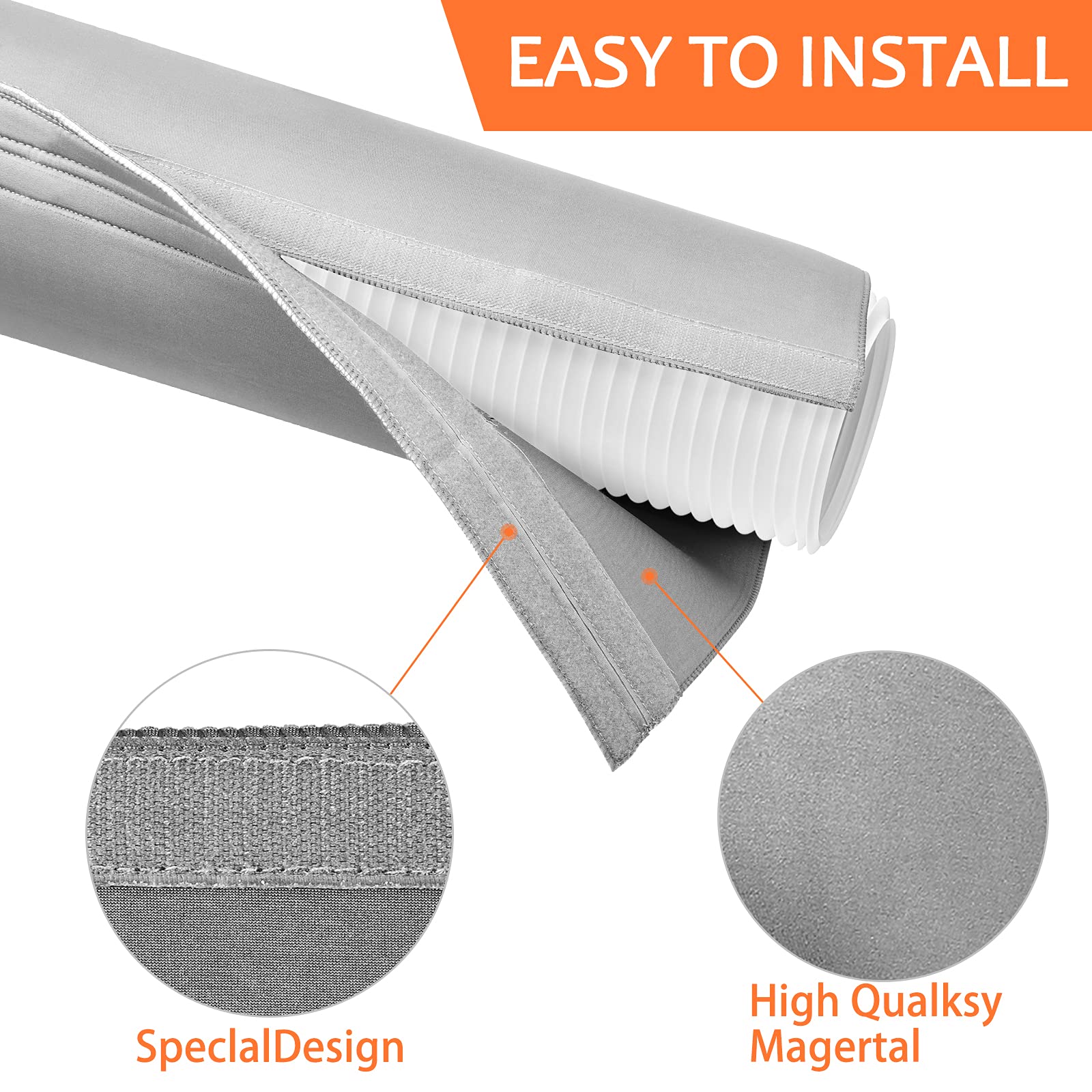 Portable Air Conditioner Hose Cover Wrap Insulated AC Hose Cover, Universal Fit Both 5 inch and 5.9 inch Diameter Exhaust Duct Vent, for Easy Installation