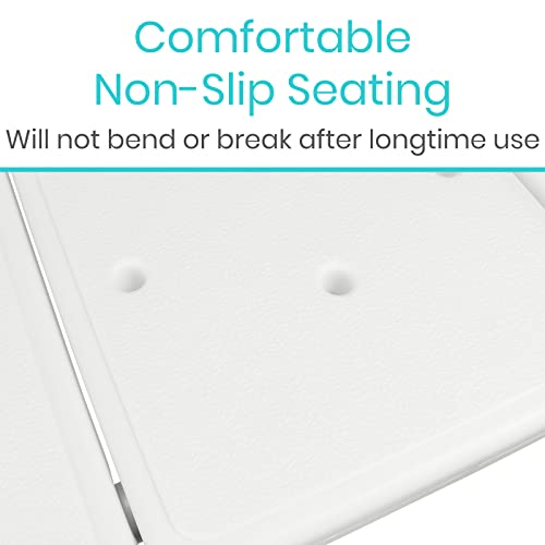 Vive Bariatric Shower Chair - Tub Transfer Bench with Height Adjustable Legs (400 Pound Capacity) - Reversible & Sliding Bath Seat with Backrest, Armrest, Wide Seat - For Seniors, Elderly