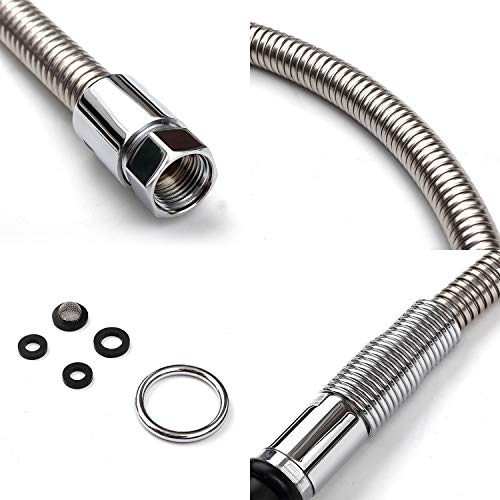 MSTJRY Spray Valve with 45" Pre Rinse Hose, Pre Rinse Sprayer with Flexible Stainless Steel Hose Assembly for Commercial Kitchen Faucets