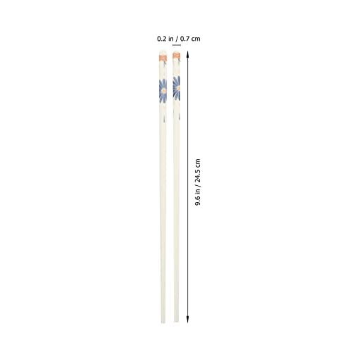 Luxshiny Metal Chopsticks Ceramic Chopsticks 4Pairs Square Japanese Style Non- Slip Cooking Serving Chopsticks Reusable Sushi Chopsticks Kitchen Supplies for Restaurant Home Use Japanese Decor