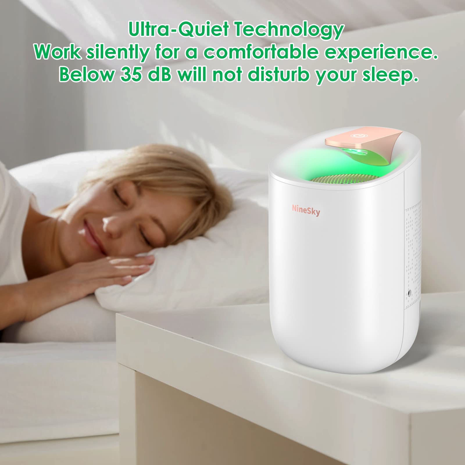 NineSky Dehumidifier, Small Dehumidifiers for Bathroom Bedroom with Auto Shut Off, 20 OZ Mini Dehumidifier for Home, White