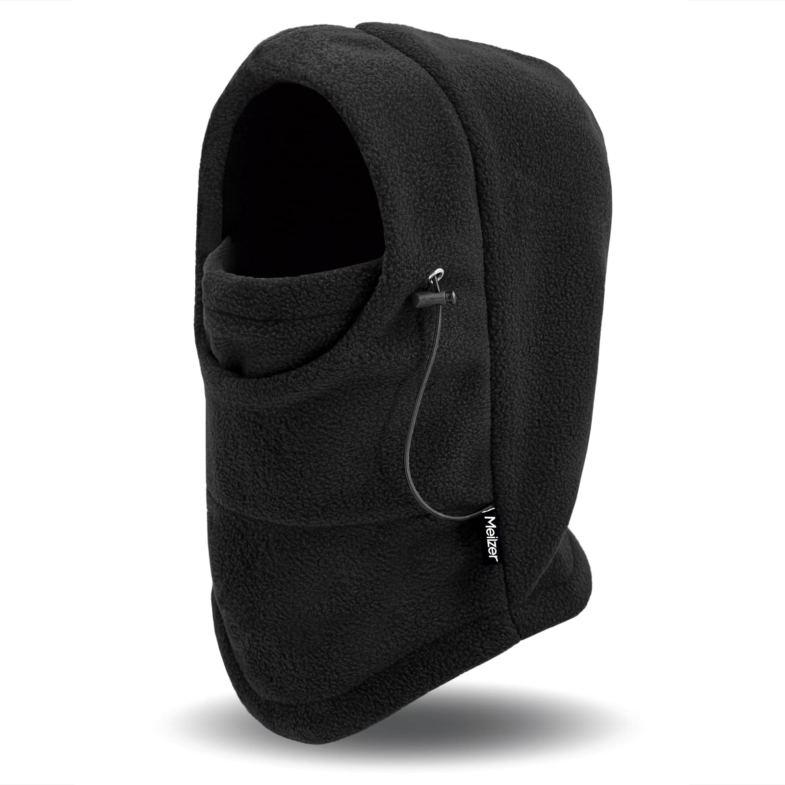 Meilzer Ski Mask for Men/Women Balaclava Face Mask Windproof Hood Adjustable Neck Warmer for Cold Weather Heavyweight (Black)