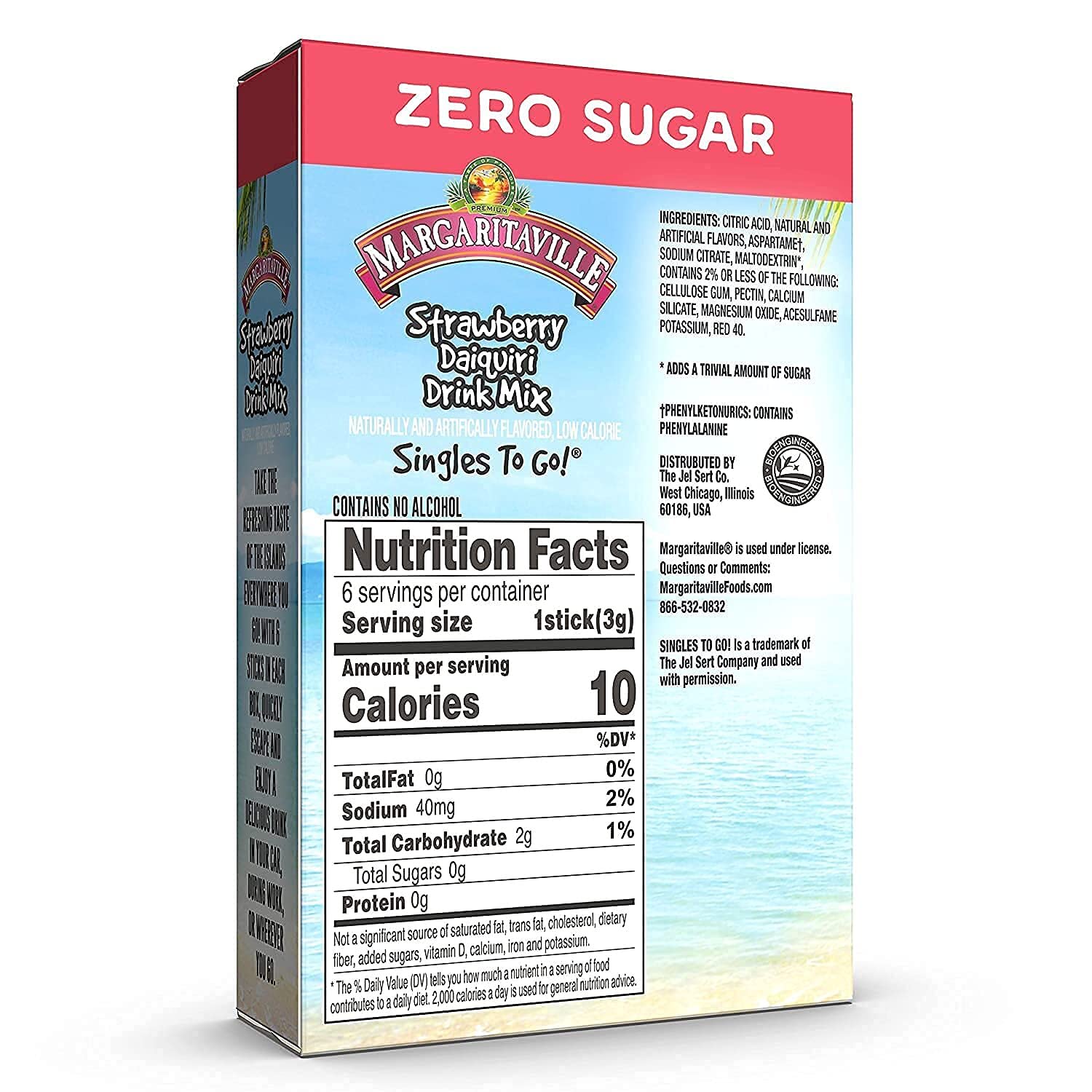 Margaritaville Singles to Go Drink Mix Ultimate Summer Variety Pack, 1 Strawberry Daiquiri, 1 Pina Colada, 1 Margarita, 1 CT