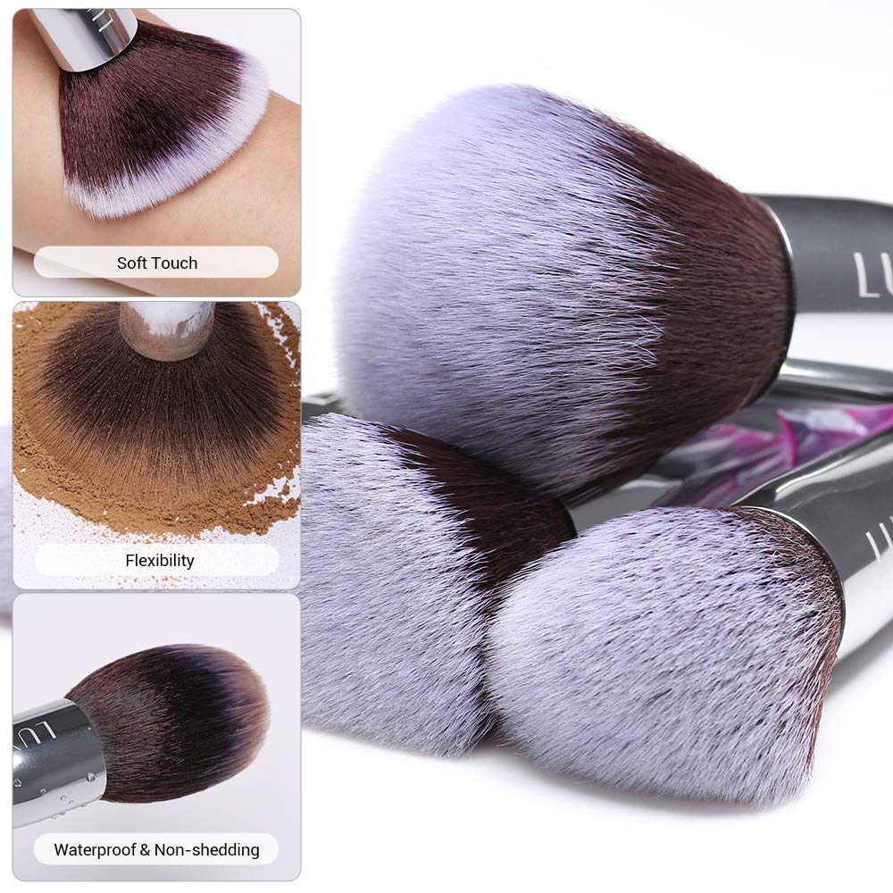 LUXAZA 15PCS Professional Makeup Brush Set,Sparkling Crystal Style Makeup Brushes Premium Synthetic Include Foundation,Eyeshadow,Contour Makeup Brushes kit for Women & Girls