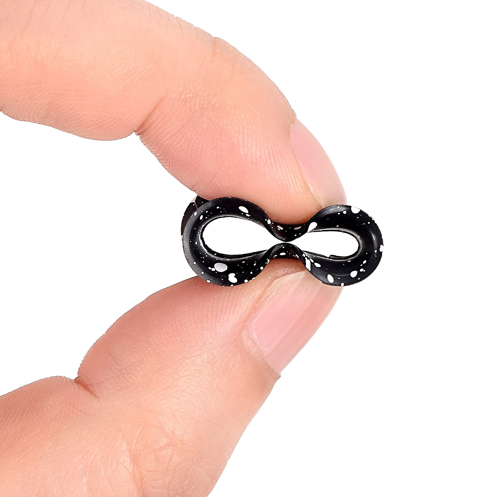 Oyaface 8 PCS Extra Soft Silicone Tunnels with White Spots Piercing Jewerly Gauges Earrings Black White Pink 20mm