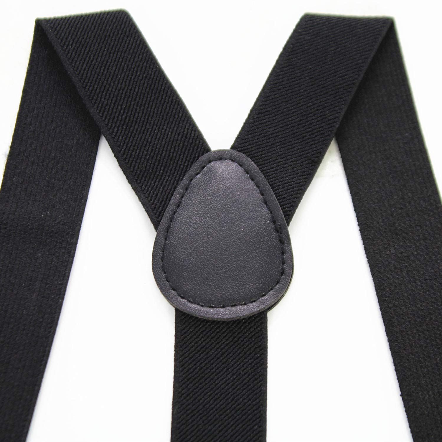 JEMYGINS Black Suspender and Silk Skinny Tie Sets for Men Slim Necktie (Black)