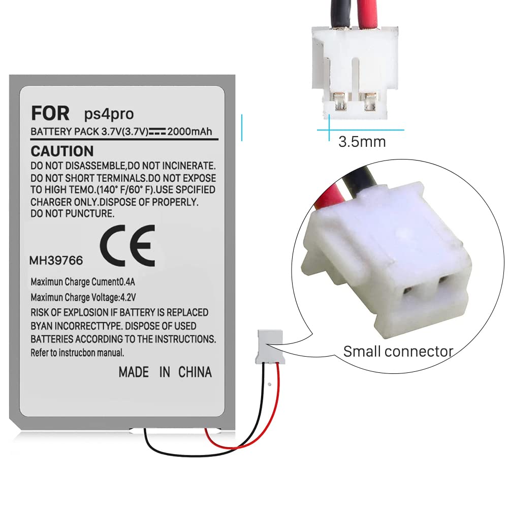 PS4 Pro Controller Battery,Replacement for Sony PS4 Pro/Slim Bluetooth Wireless Dual Shock Controller Second Generation CUH-ZCT2 or CUH-ZCT2U New 2016 Version,NOT Compatible with CUH-ZC1E or CUH-ZCT1U