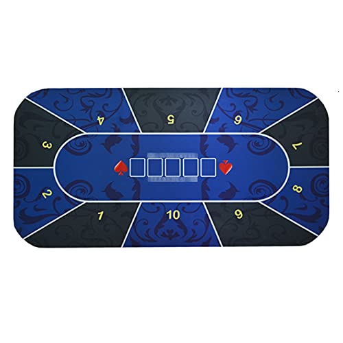 Poker tableclothPoker Table Top Foldable Professional Poker Mat, Portable Rubber Poker Table Top Round, Play Cards, Poker Games, Blackjack, Casino (Color:B)